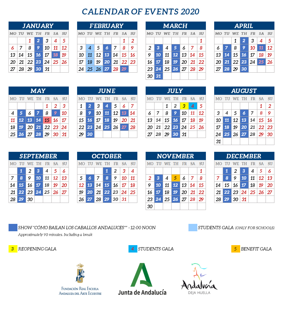 Shows Calendar | Fundación Real Escuela Andaluza del Arte Ecuestre
